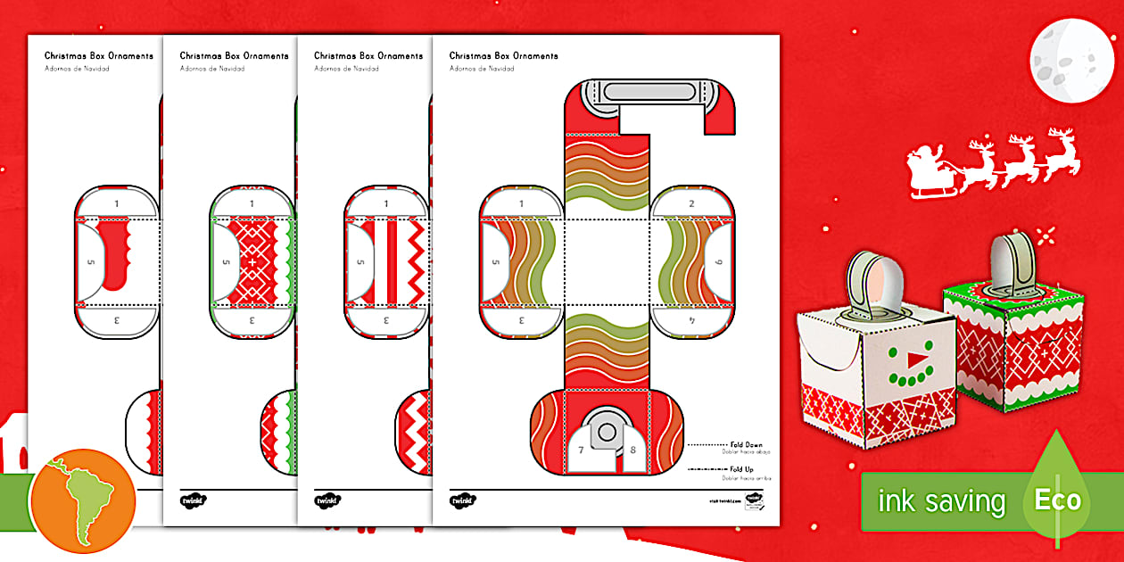 Simple 3D Block Ornaments Christmas Decoration Activity Paper Craft
