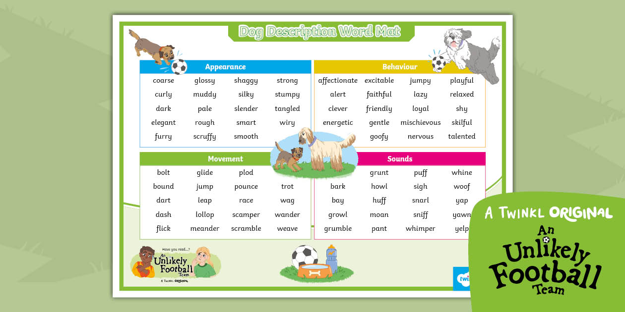 Dog Description Word Mat | Twinkl Originals