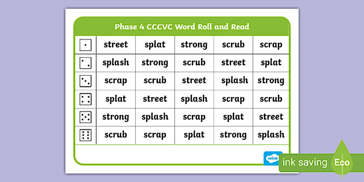 Phase 4 CCCVC Word Roll and Read Mat (teacher made) - Twinkl