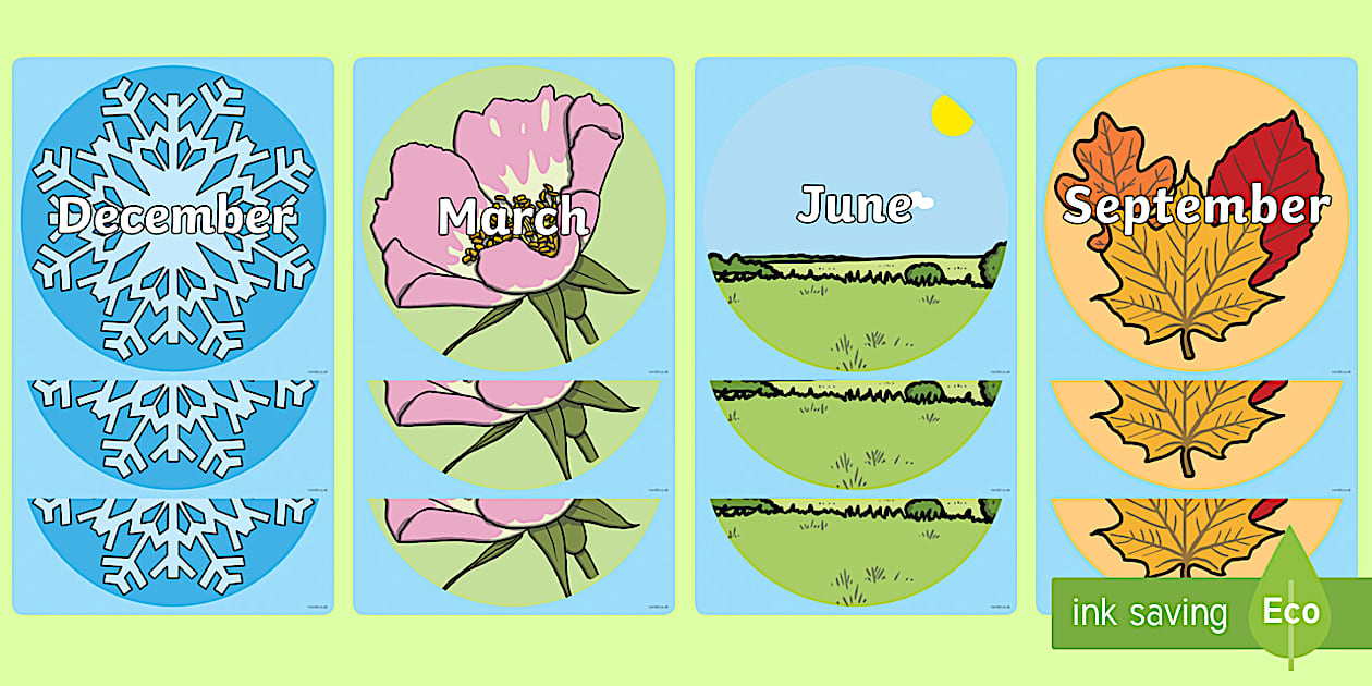 Editable Months of the Year on Seasonal Images Display Cut-Outs