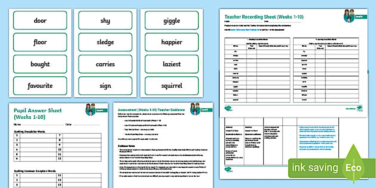 Level 6 Phonics Assessment Pack Weeks 1-10