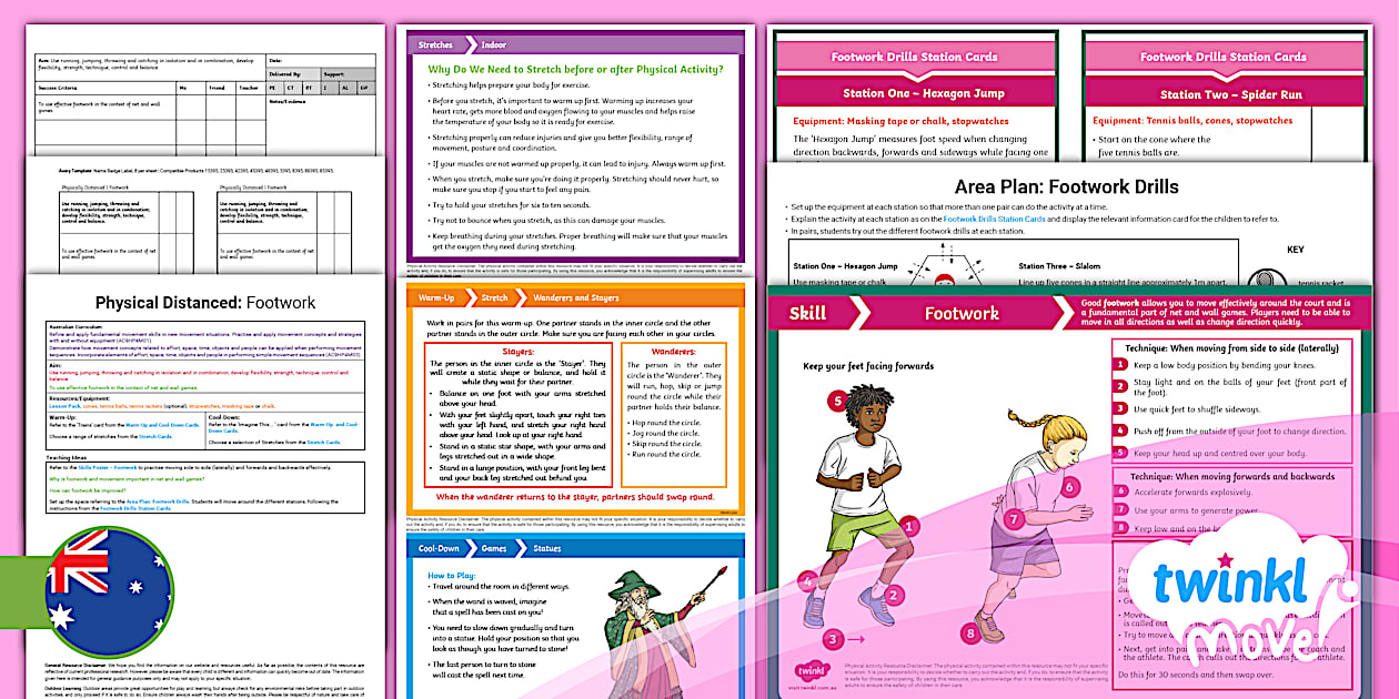 Move PE Years 3-4 Physical Distanced Multiskills Lesson 6: Footwork Lesson