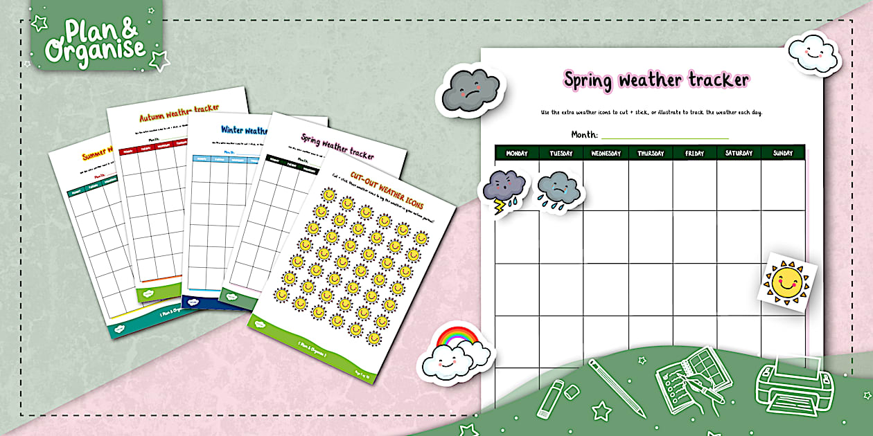Seasonal Weather Tracker Calendar Log | Nature Journaling