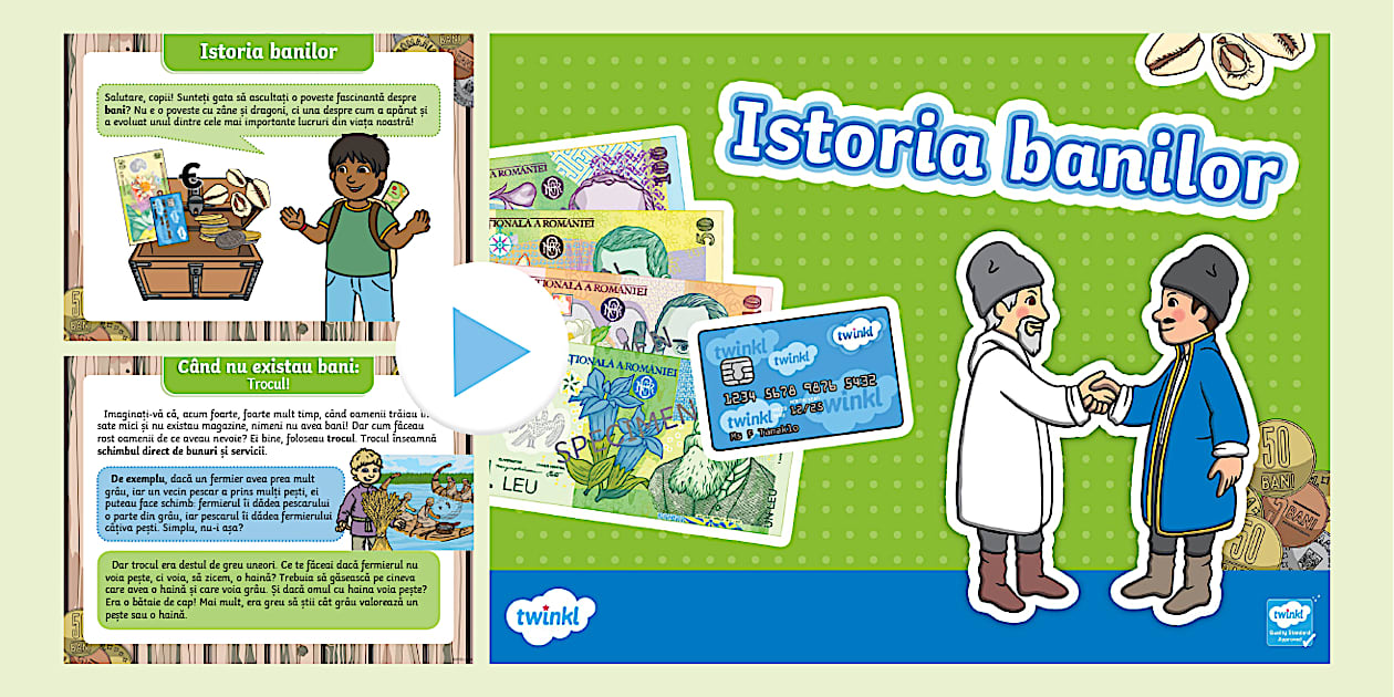 Istoria banilor – Poveste PowerPoint