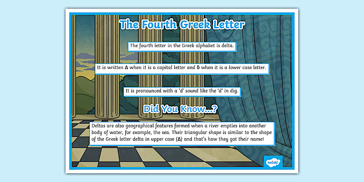 4th Letter in the Greek Alphabet Display Poster