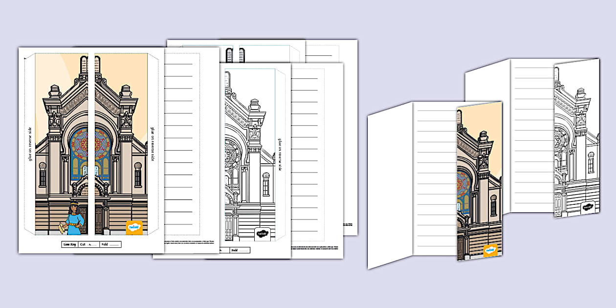 Purim Folding Writing Template - Twinkl