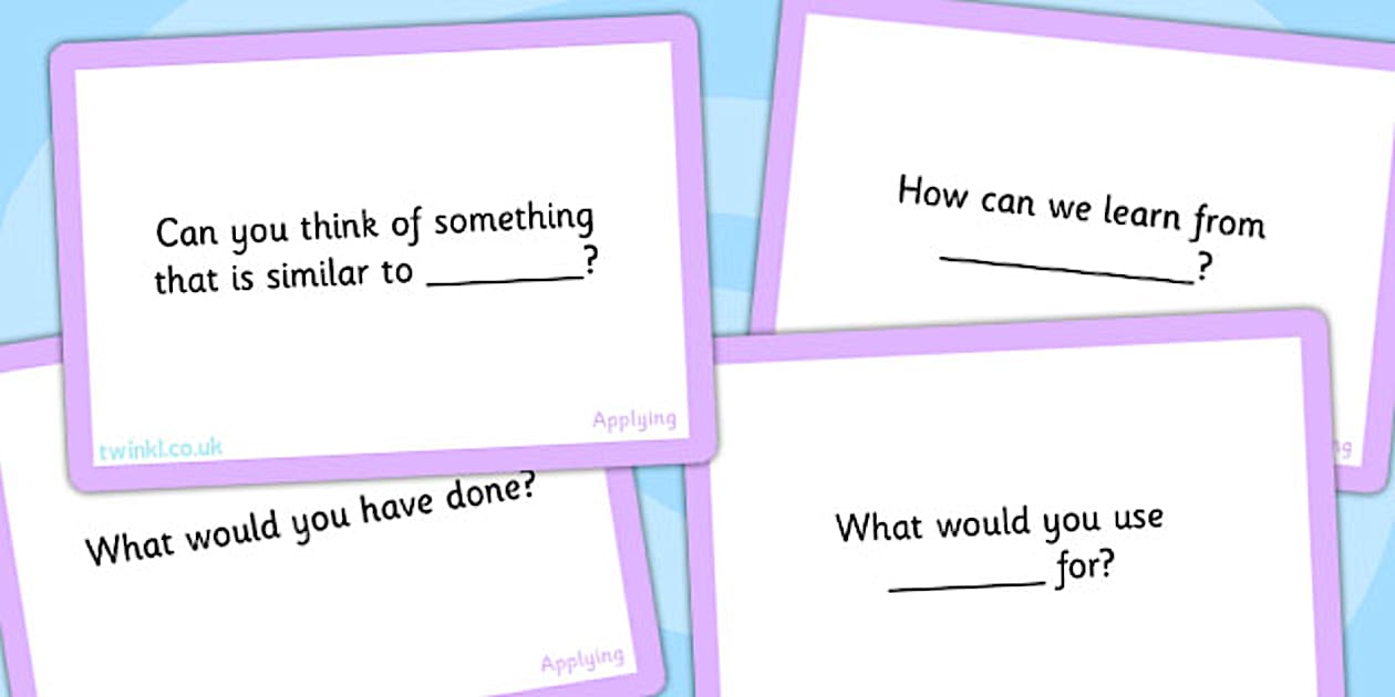 Bloom's Taxonomy Level 3 Applying Challenge Cards