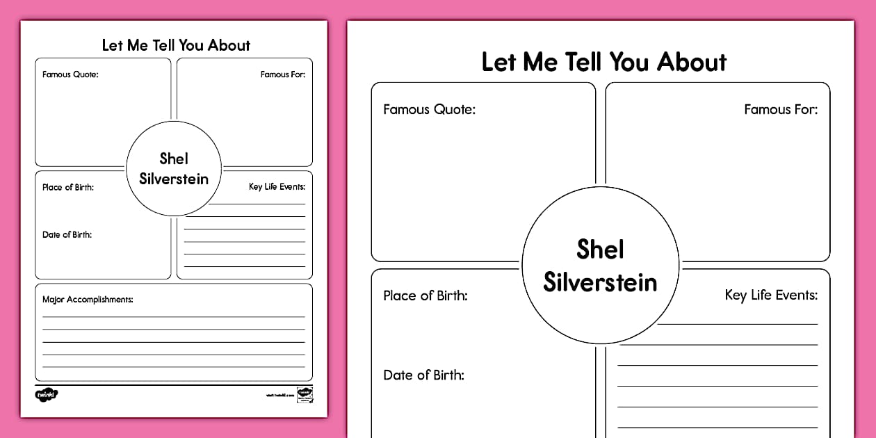 Let Me Tell You About Shel Silverstein Biography Worksheet