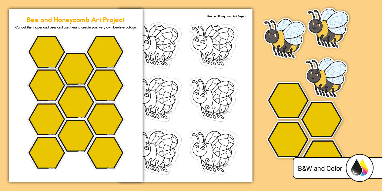 Bee and Honeycomb Art Project for K-2nd Grade (teacher made)