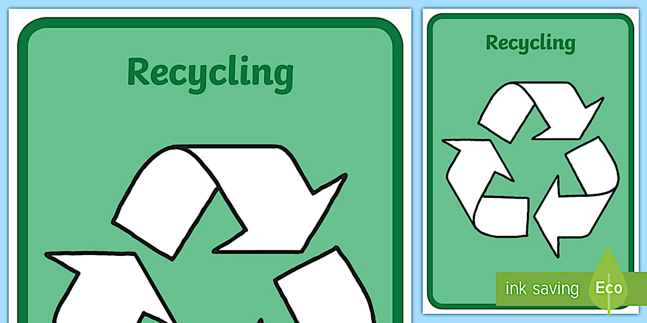 Editable Recycling Symbol Display Poster - Twinkl