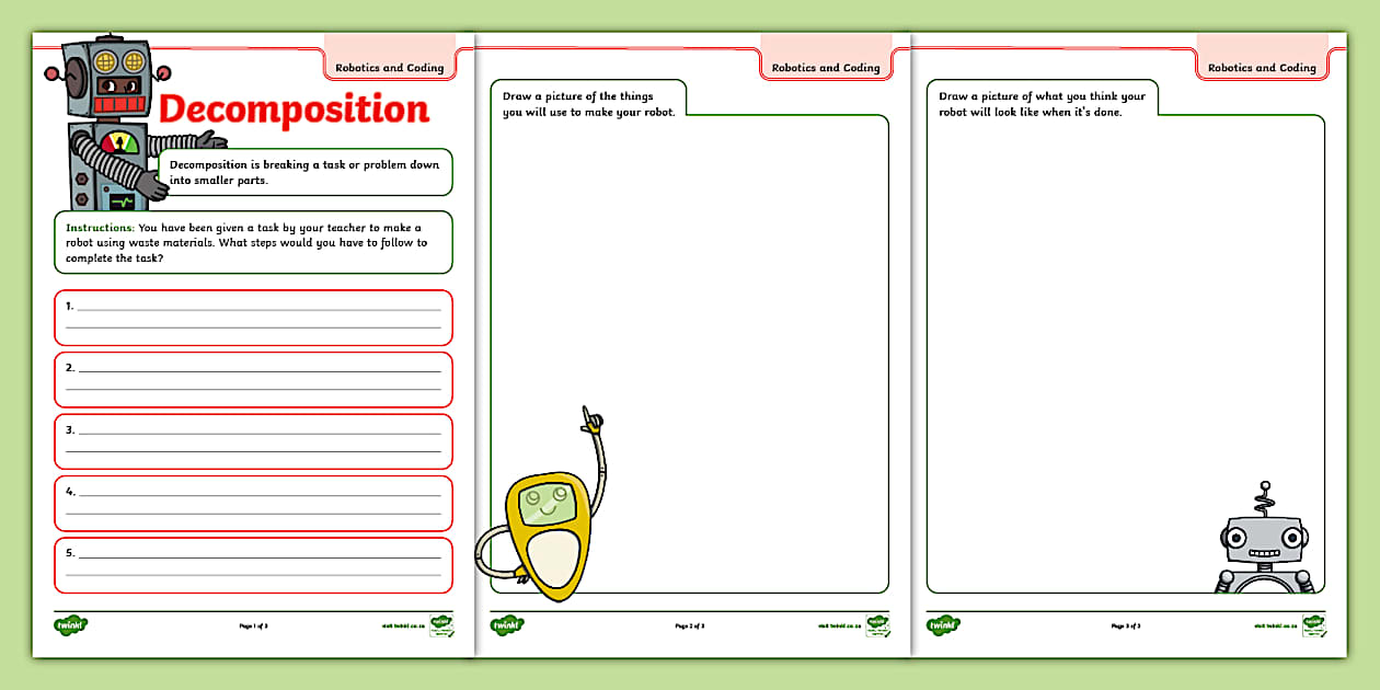 Grade 3 - Robotics - Worksheet: Making a Robot - Twinkl