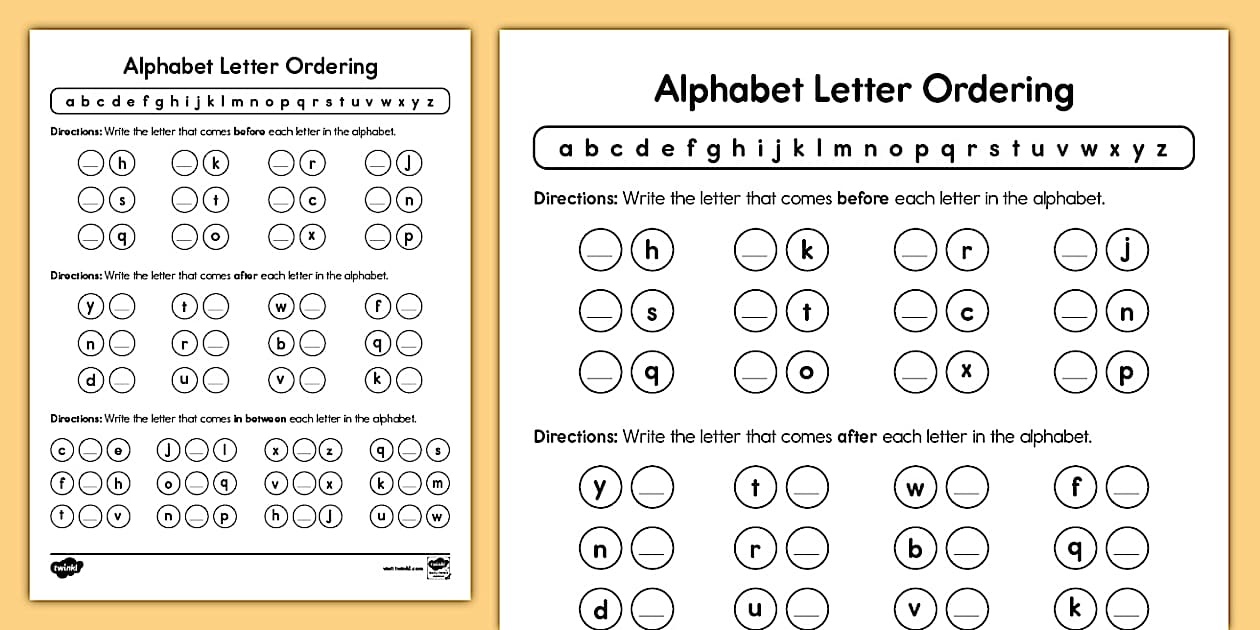 Second Grade Alphabet Letter Ordering (teacher made)