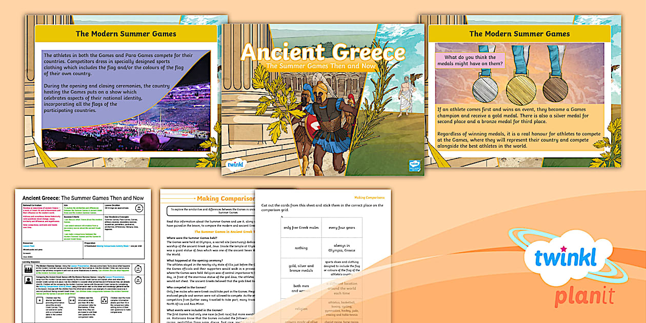 KS2 The Summer Games Then and Now - Twinkl