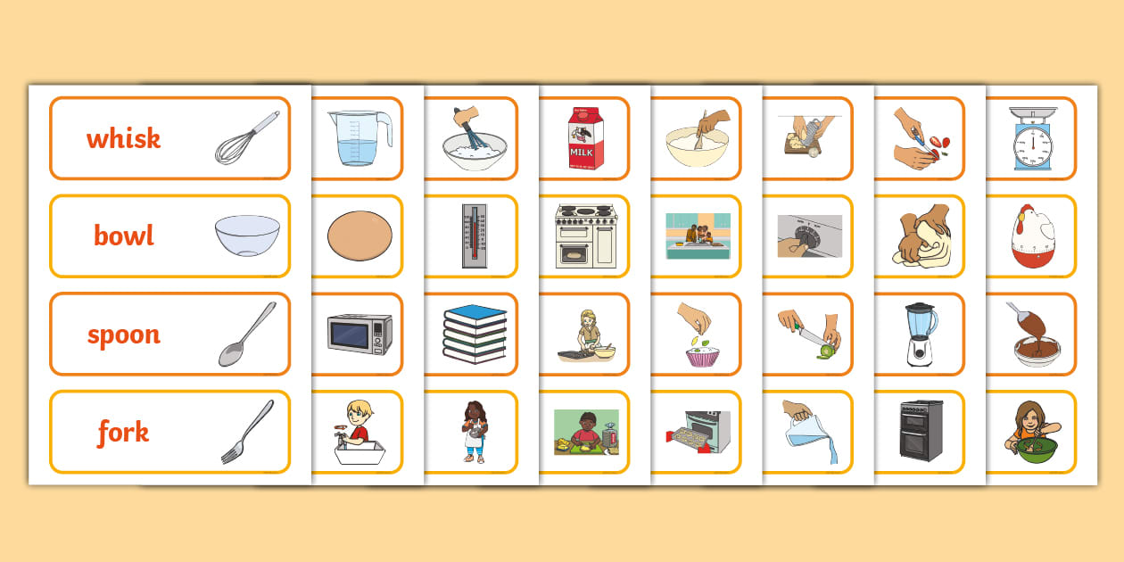 Cooking Vocabulary Word Cards (teacher made) - Twinkl