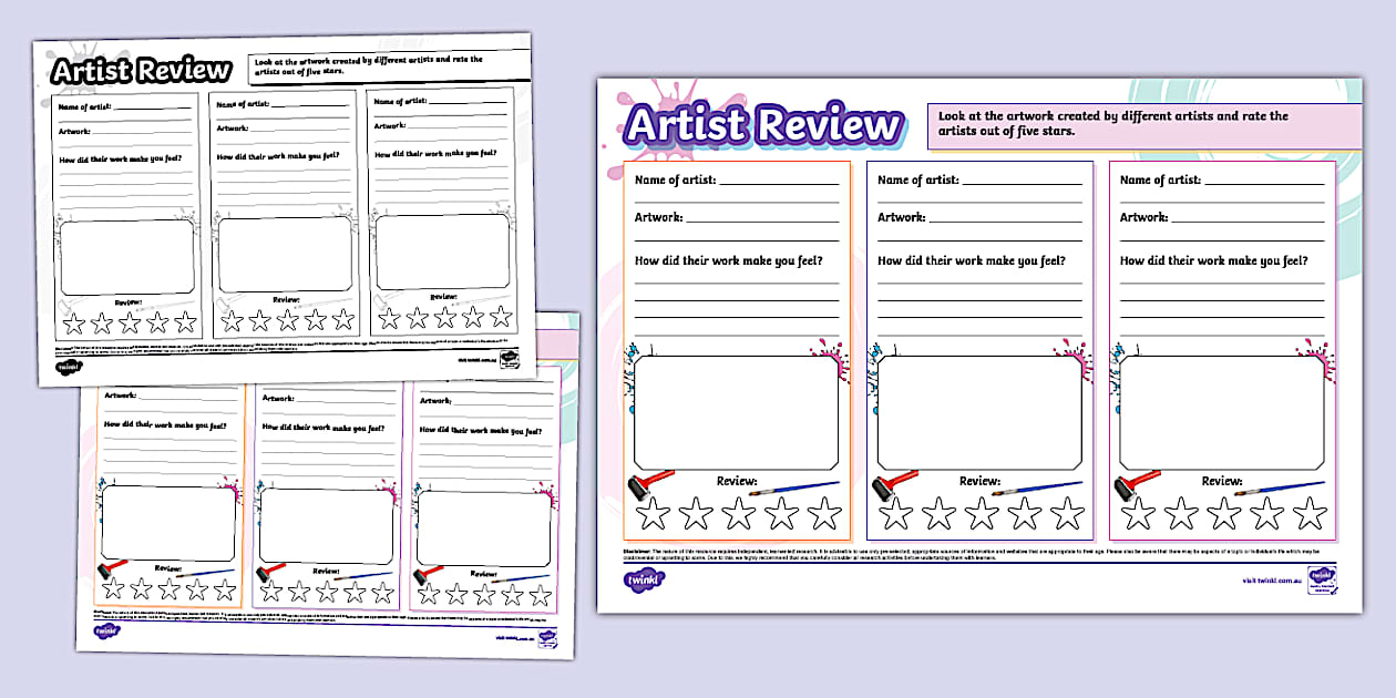 Artist Review Writing Template (teacher made) - Twinkl