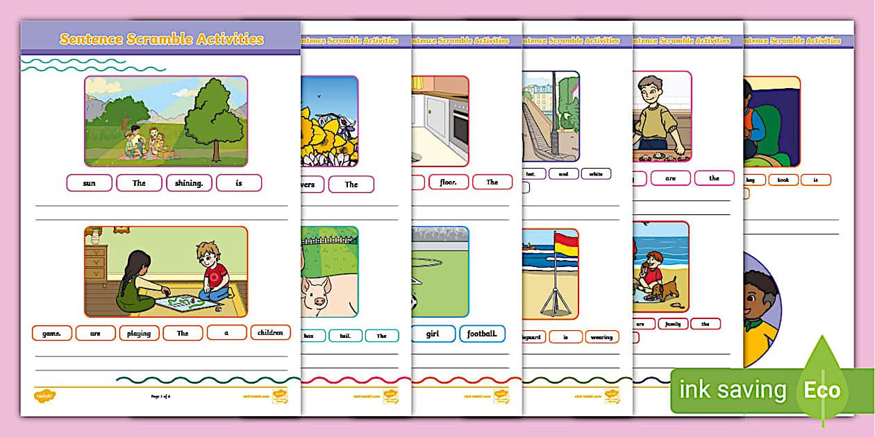 Sentence Scramble Activities For Learners of EAL - Twinkl