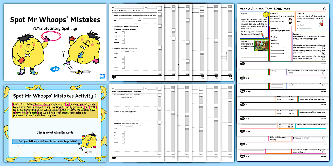 Year 2 Grammar, Punctuation and Spelling Revision Pack