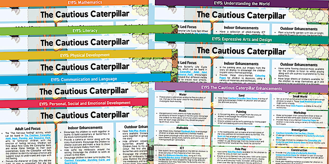 The Cautious Caterpillar EYFS Lesson Plan and Enhancement Ideas