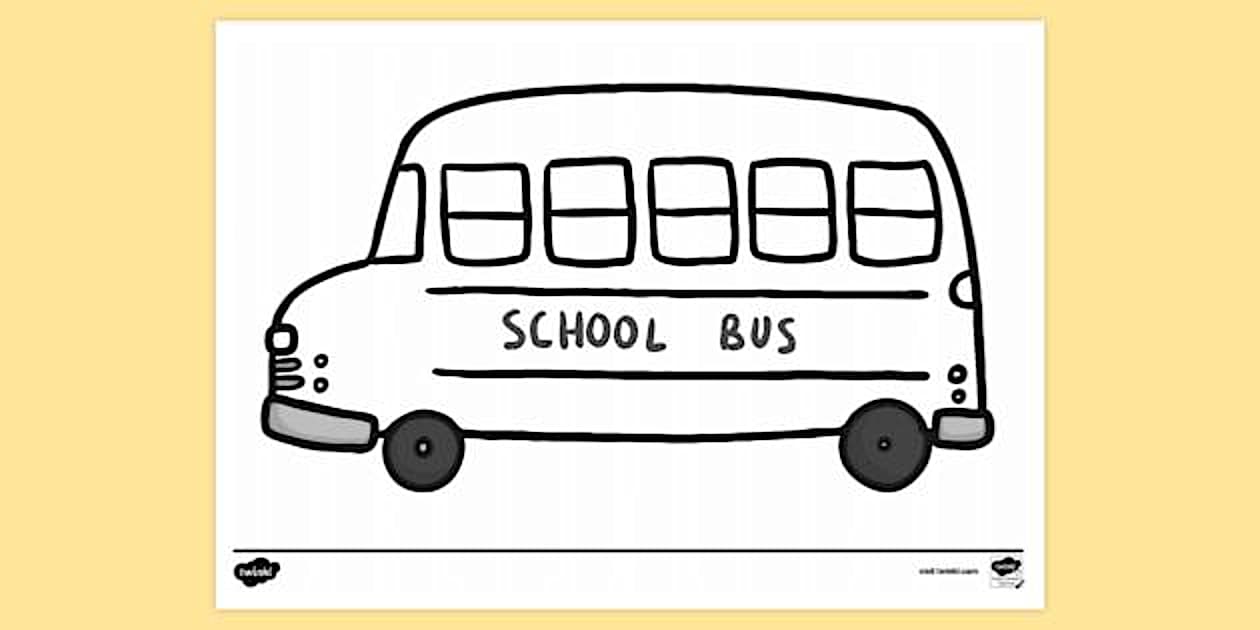 Printable Yellow School Bus Colouring Sheet | Colouring Page