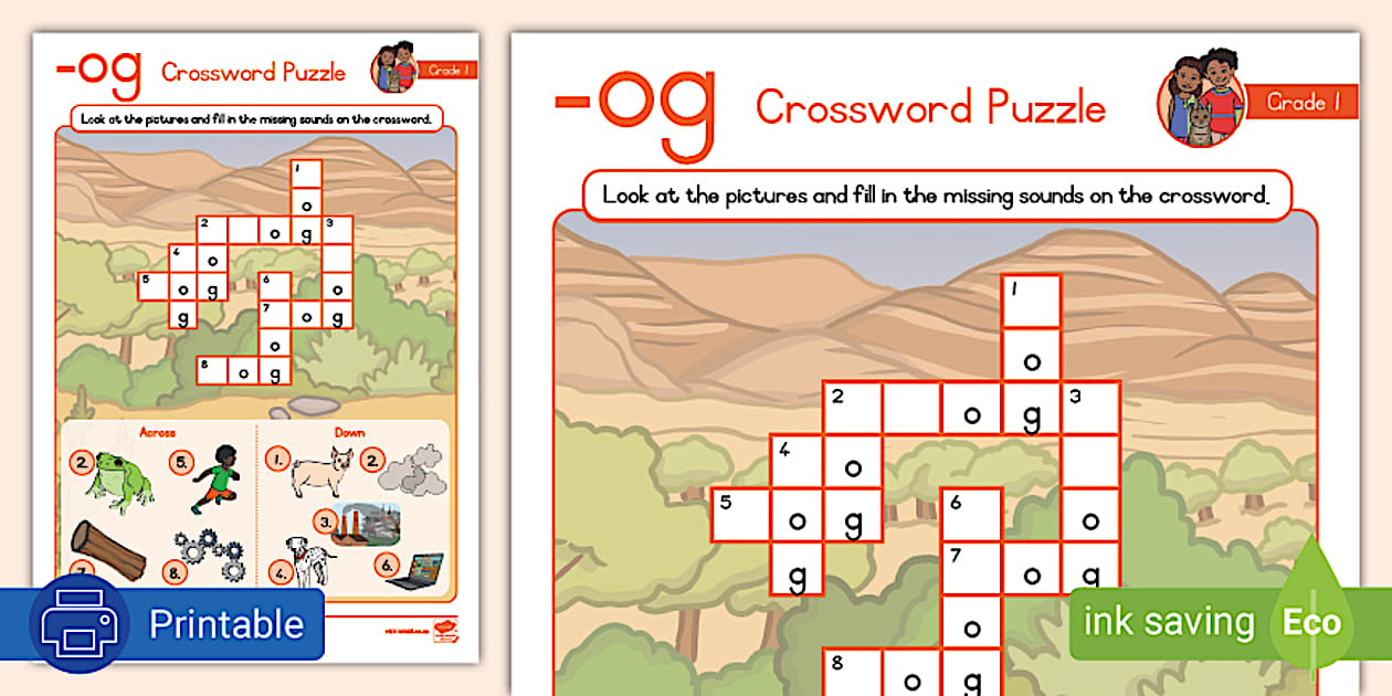 Grade 1 Crossword Puzzle -og (teacher made) - Twinkl