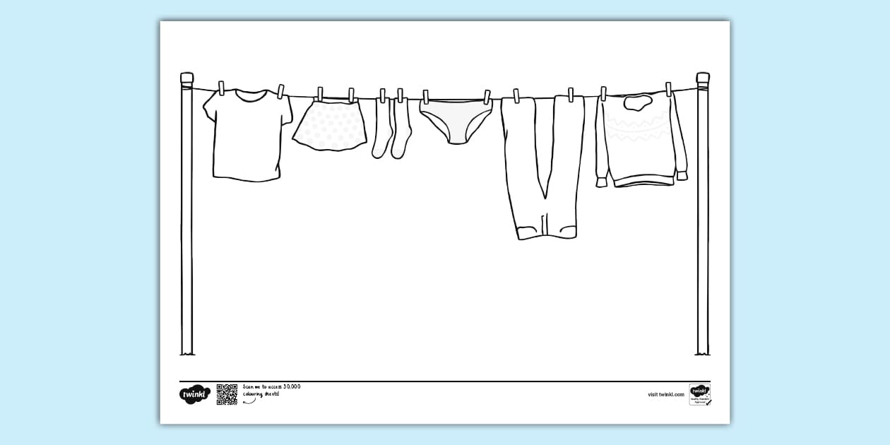 Clothes Colouring Page Printable (teacher made) - Twinkl