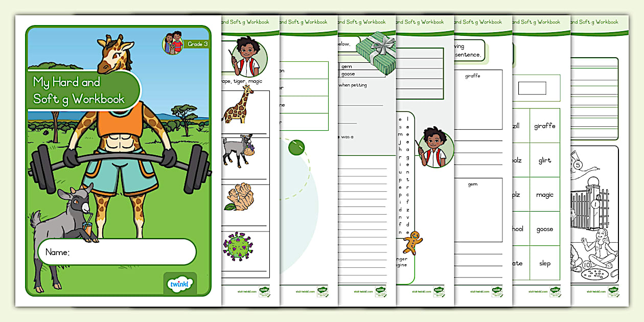 Grade 3 Phonics: Hard and Soft g Workbook (teacher made)