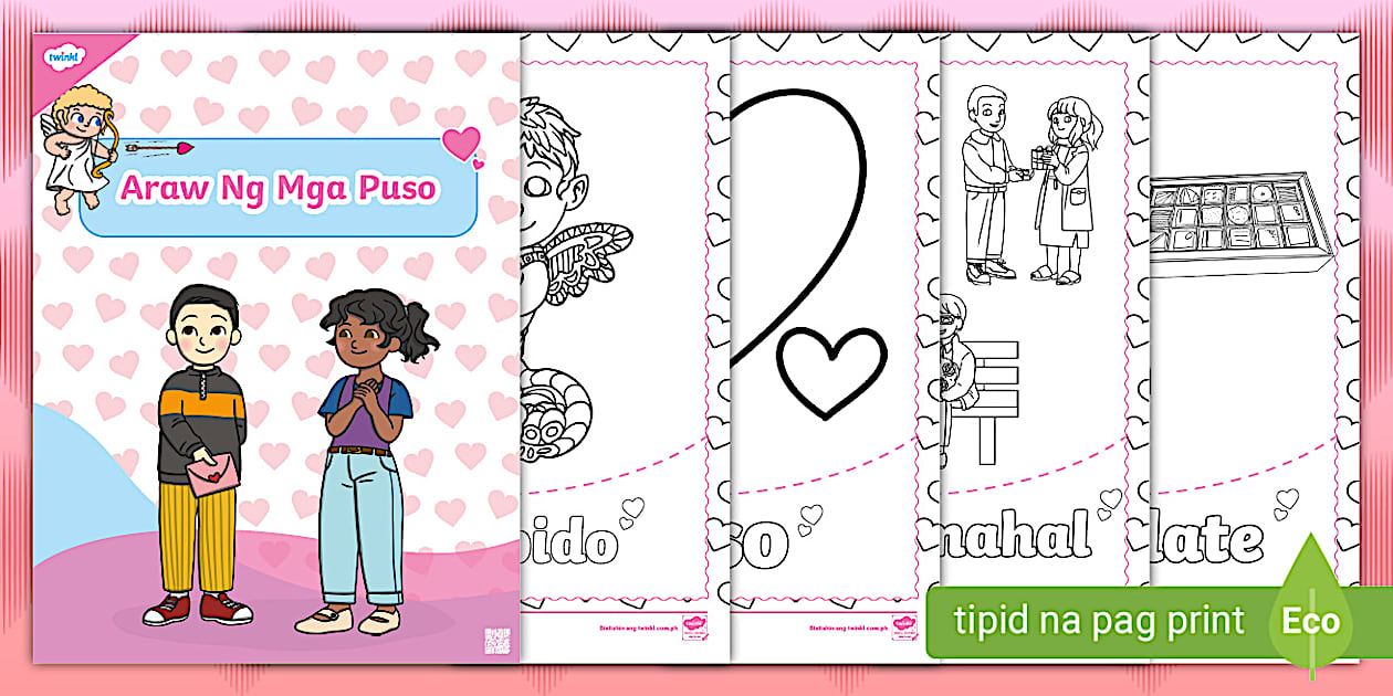 Araw Ng Mga Puso Coloring Booklet | Grade 1 | Twinkl