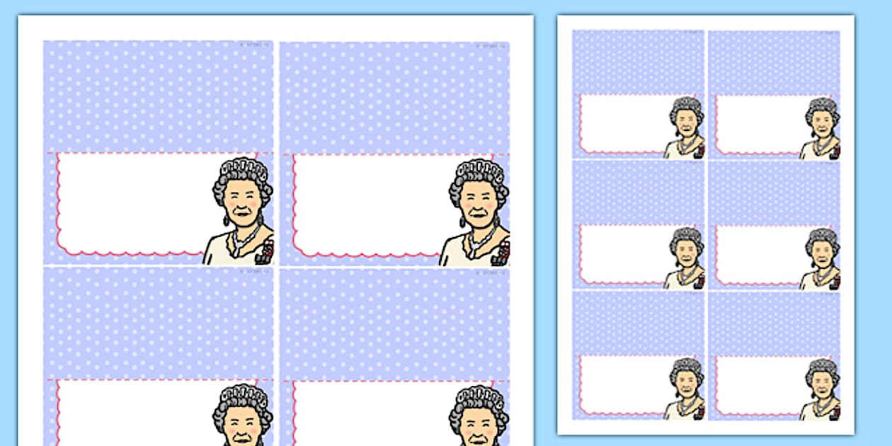 The Queen's 90th Birthday Party Editable Food Labels