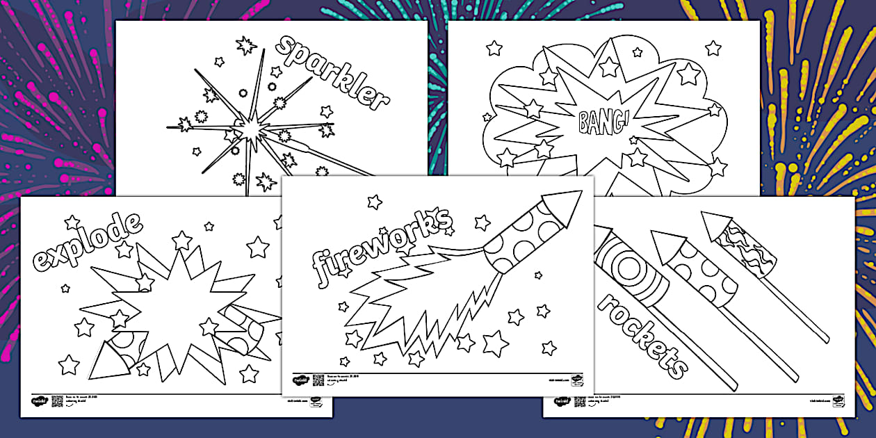 Firework Colouring Pack | Bonfire Night | Twinkl Teach