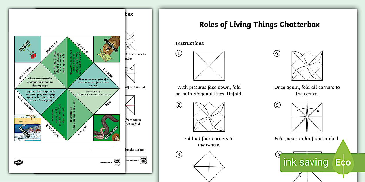 Roles of Living Things Chatterbox | Year 4 Science | Twinkl