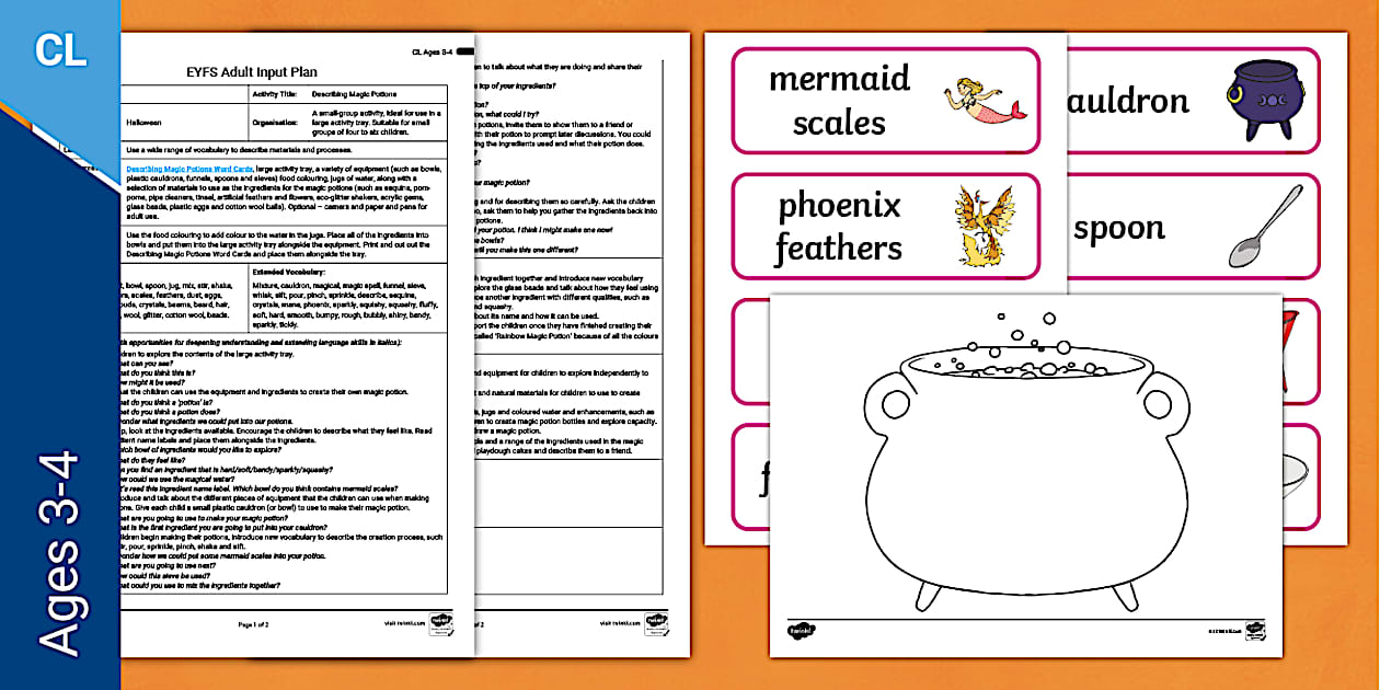 EYFS Describing Magic Potions Adult Input Plan C&L