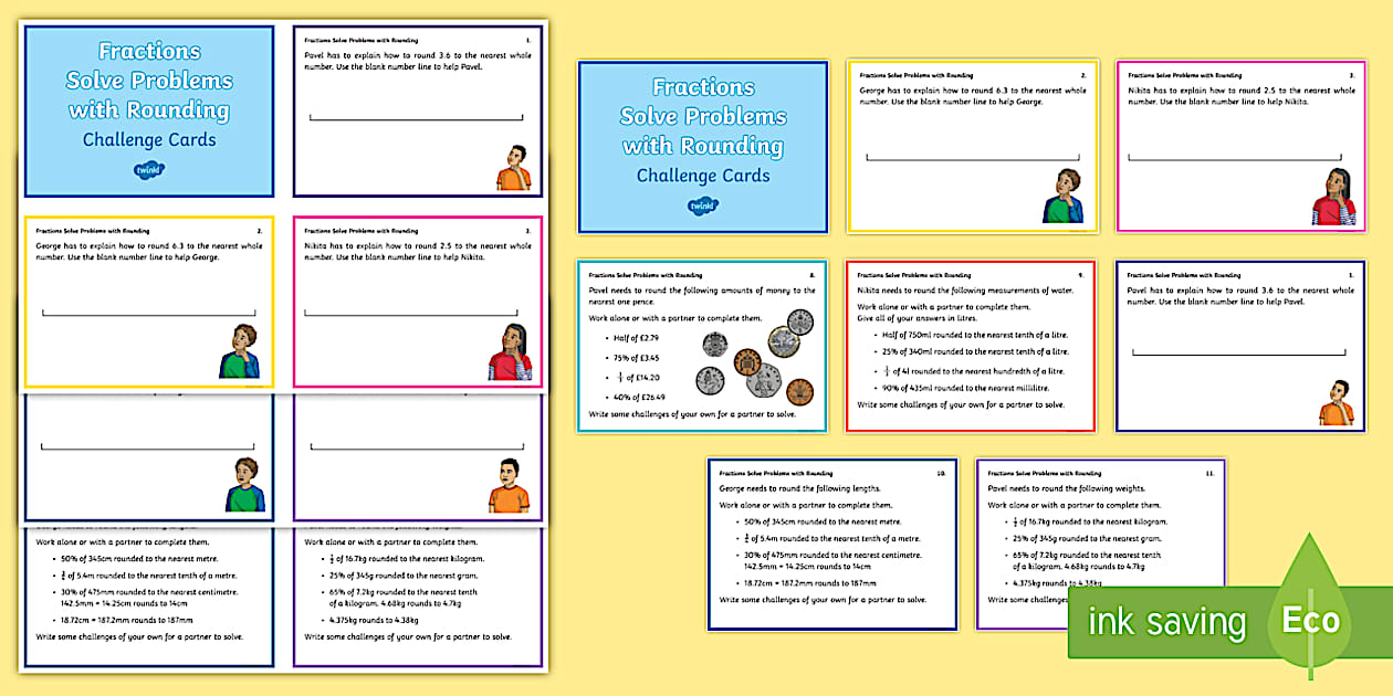 Year 6 Solve Problems with Rounding Maths Mastery Challenge Cards