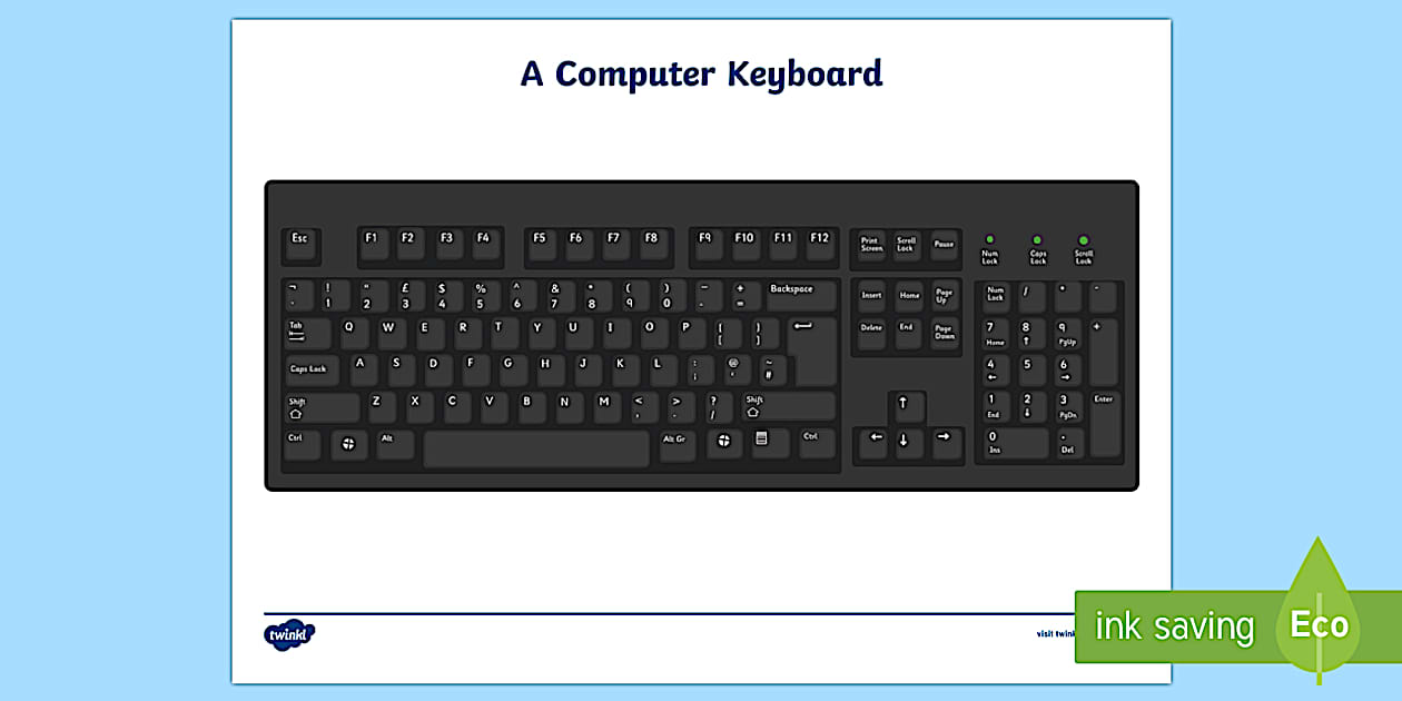 Editable *FREE* Printable Computer Keyboard - Twinkl