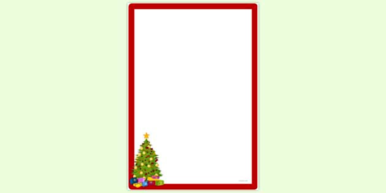 Simple Blank Christmas Tree Page Border | Twinkl - Twinkl