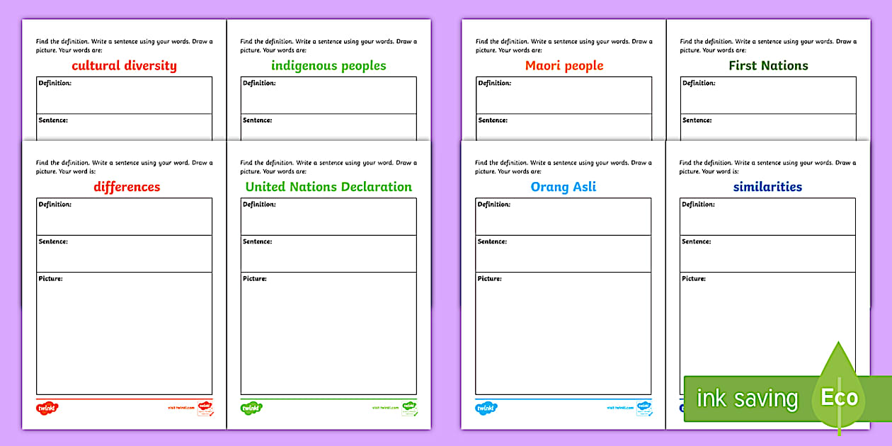 Cultural Diversity Word Wall Activity