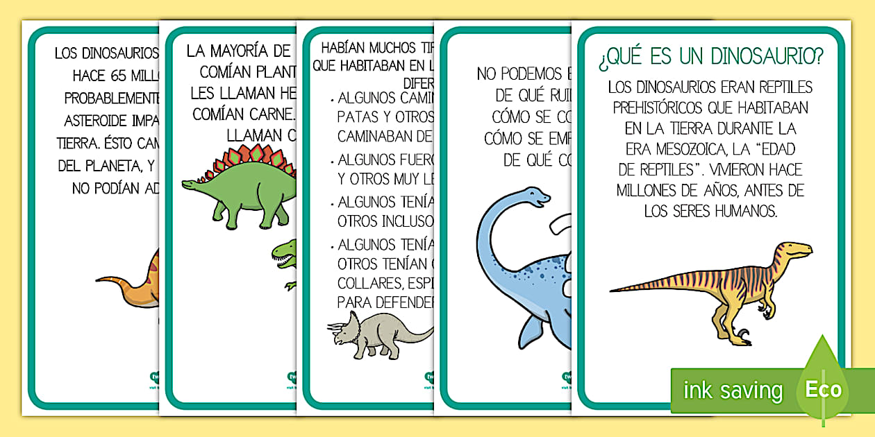 Tarjetas informativas: Los dinosaurios (Teacher-Made)