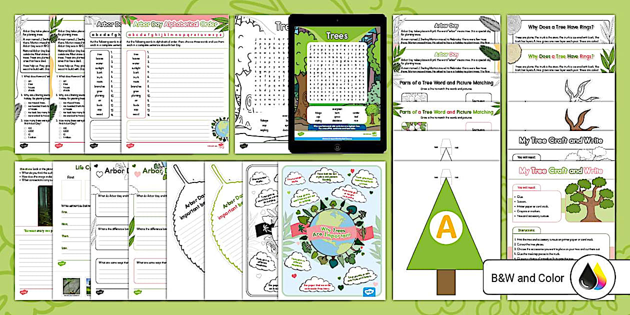 Arbor Day Activity Pack for K-2nd Grade (teacher made)