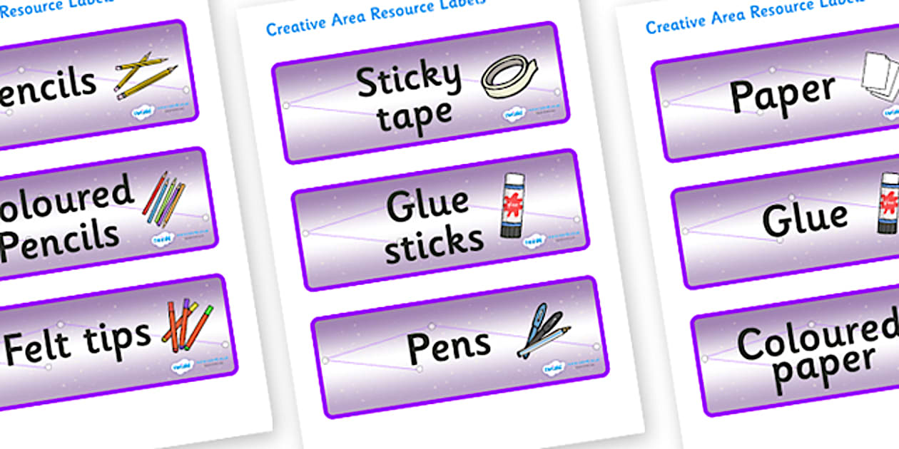 Chameleon Star Constellation Themed Editable Creative Area Resource Labels