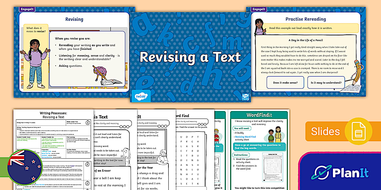 During the third year: Writing Processes: Revising a Text