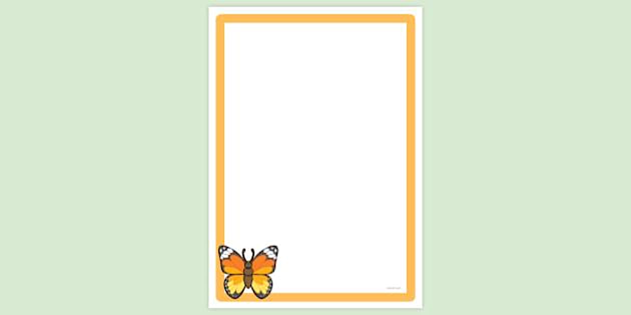 Simple Blank Cute Butterfly Page Border | Twinkl - Twinkl