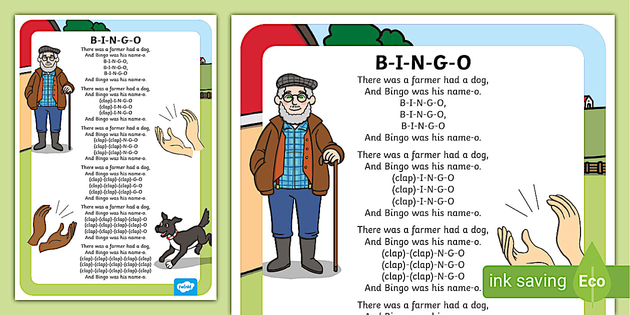 B-I-N-G-O Nursery Rhyme Poster | Twinkl (teacher made)