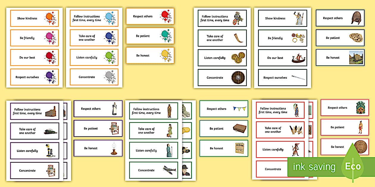 KS2 Themed Class Charter Card Display Pack (Teacher-Made)