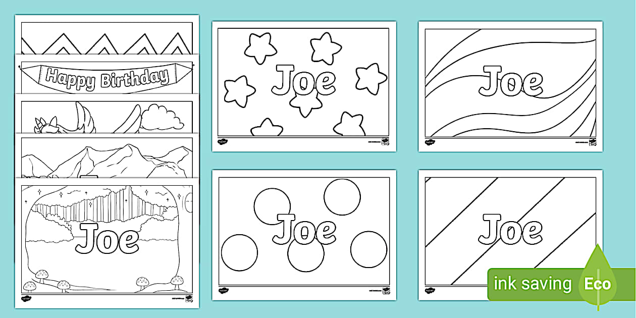 Joe Name Simple Colouring Activity Sheets | Twinkl | KS1