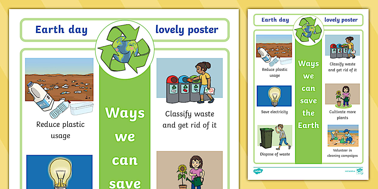 Ways we can save the Earth Display Poster (teacher made)