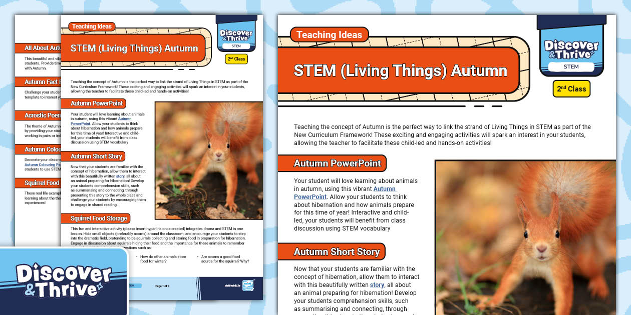 STEM (Living Things) Autumn Teaching Ideas (2nd Class)