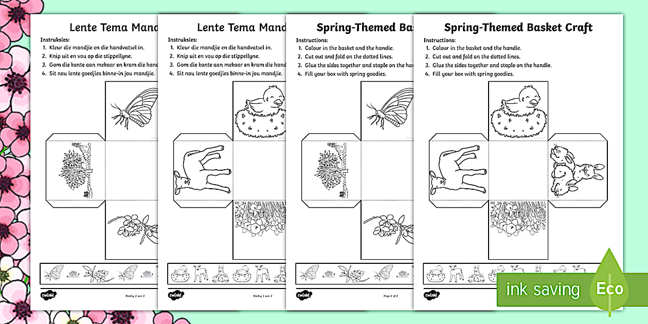 Spring Themed Basket Craft English/Afrikaans (teacher made)