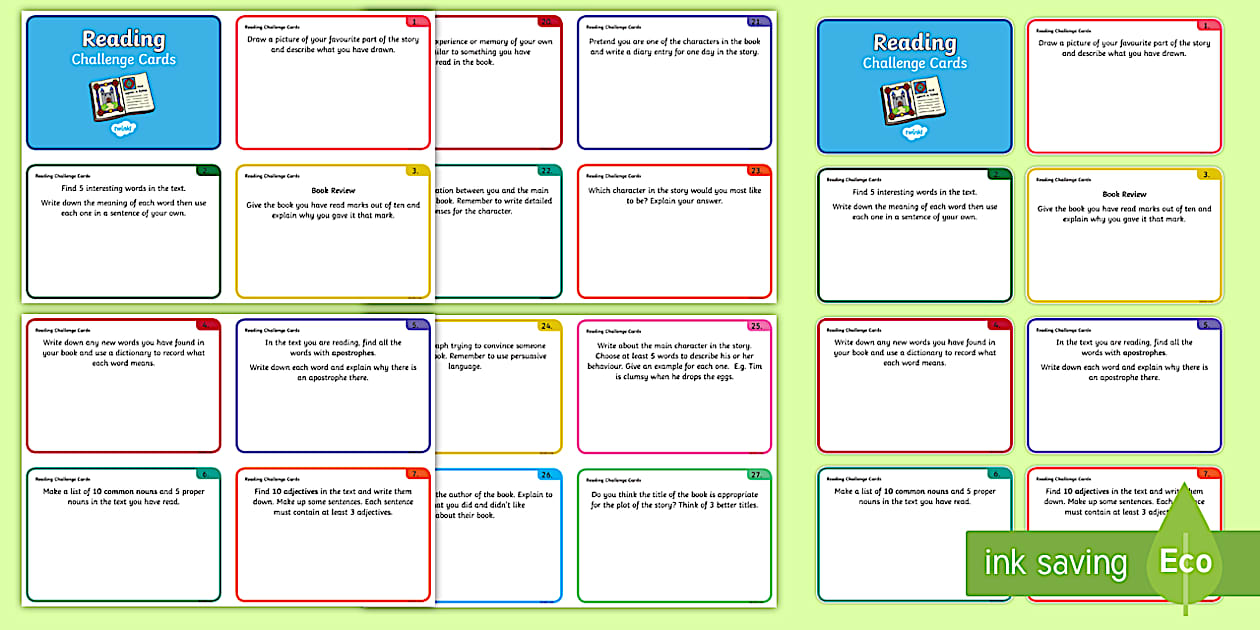 Reading Challenge Cards | Back to School | Primary Resource
