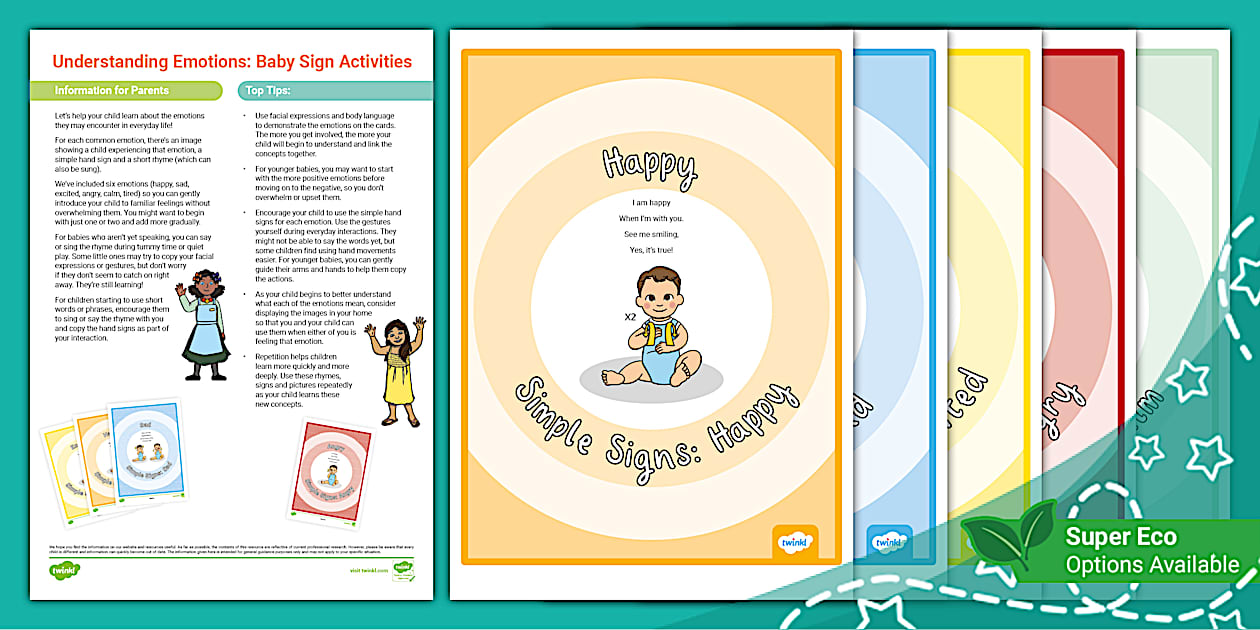 Understanding Emotions: Baby Sign Activities - Twinkl