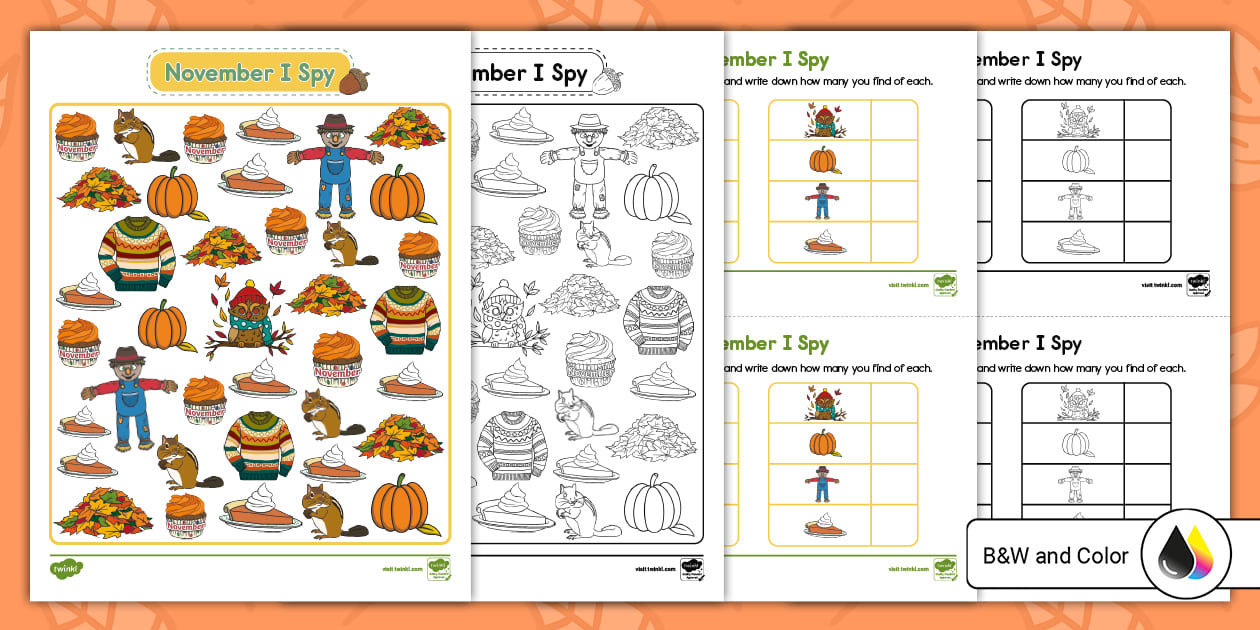 November I Spy Activity (teacher made) - Twinkl