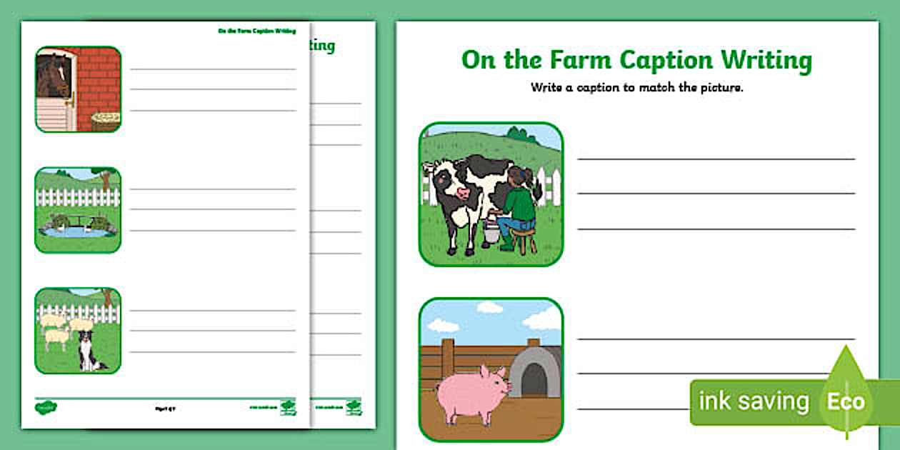 On the Farm Caption Writing Activity (teacher made) - Twinkl